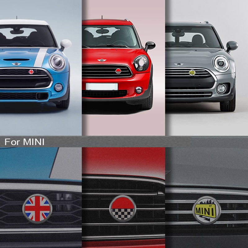 Car Front bumper grille metal logo 3D badge sticker For BMW MINI COOPER ...