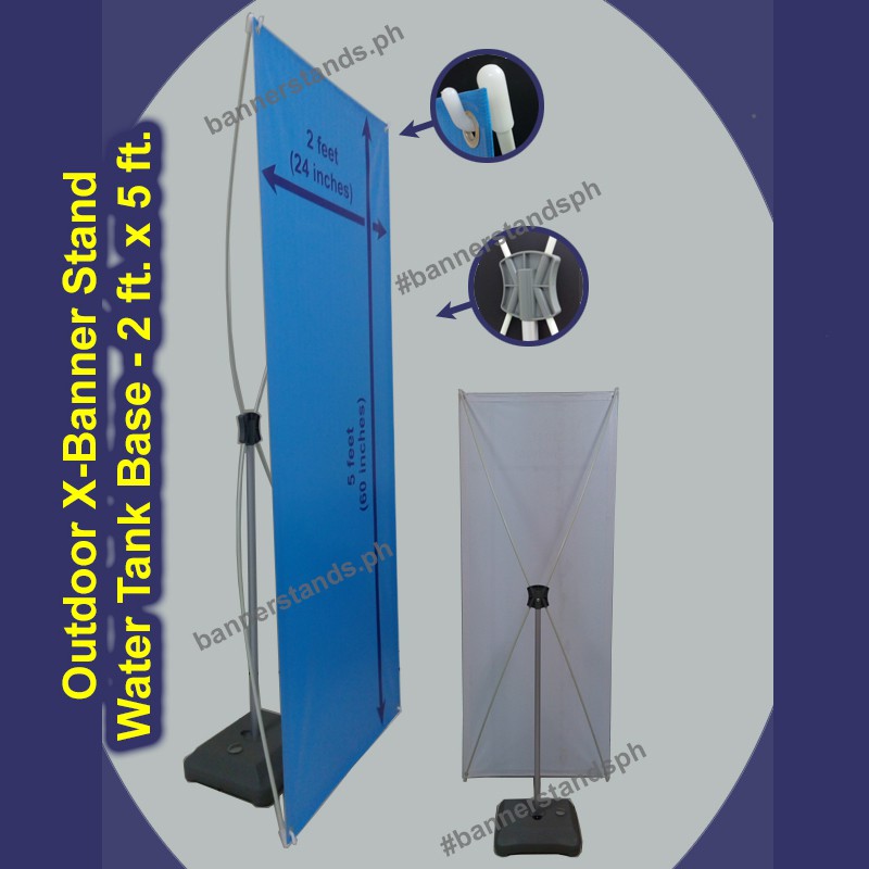 X Banner Stand for Outdoor 2 ft x 5 ft Water Tank 2 x 5 2.5kgs ...