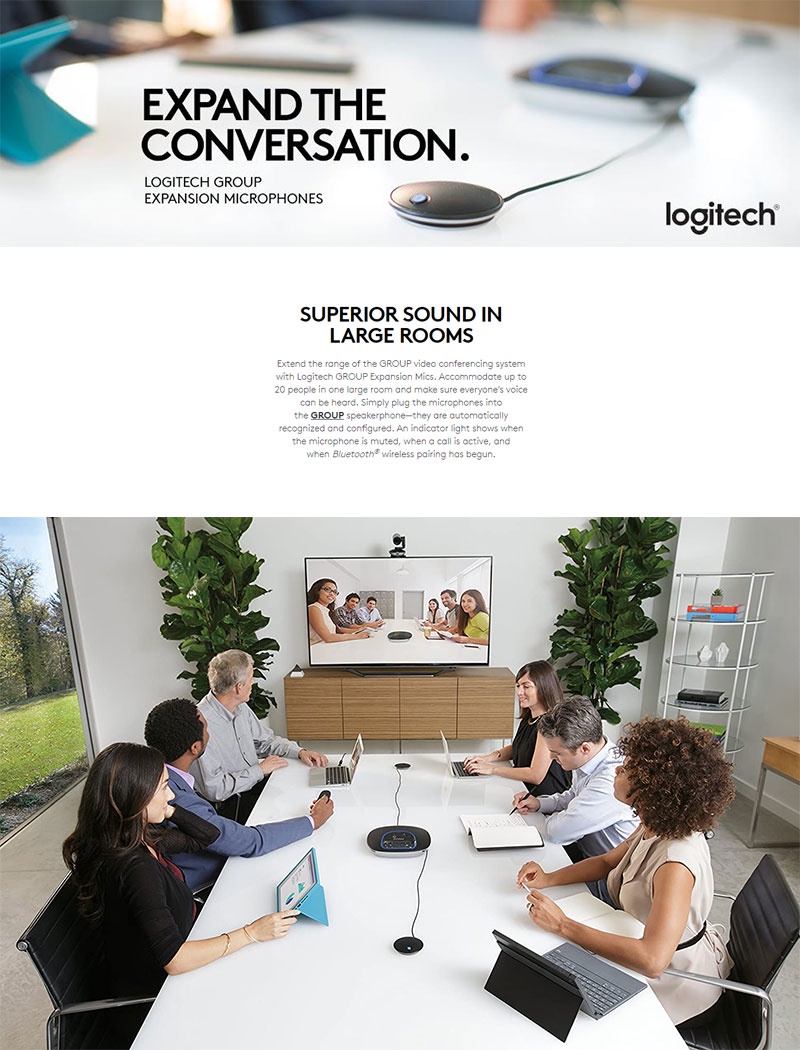 Logitech Group Expansion Microphones for Video & Audio Conferencing ...