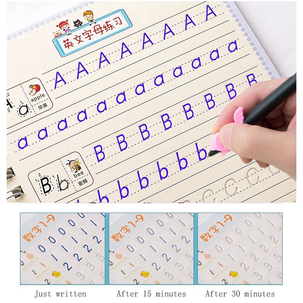 Arabic Number Practice Copybook / Kid's Book Reusable Learning Copybook ...