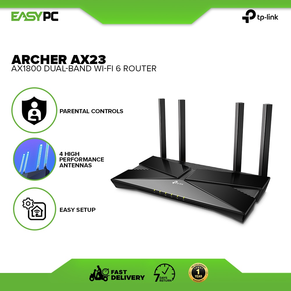 Tp-link Archer AX23 AX1800 Dual-Band Wi-Fi 6 Router, Parental Controls ...