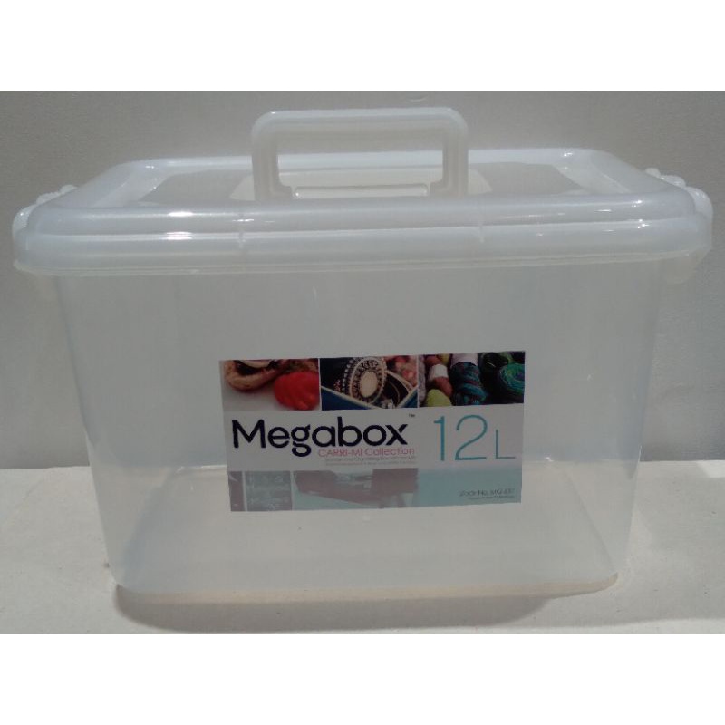 Megabox 12L Storage Box MG-637( Clear & Light Blue ) | Shopee Philippines