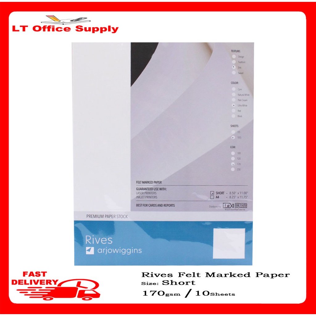 10 Sheets RIVES Texture felt marked Specialty Board Short 170gsm (Dot ...