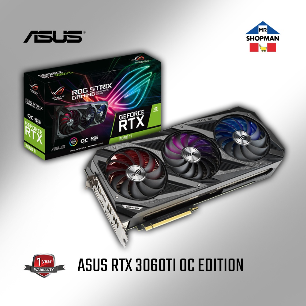 Asus Rog Strix RTX 3060 / 3060Ti OC 12Gb Video Graphics Card | Shopee ...