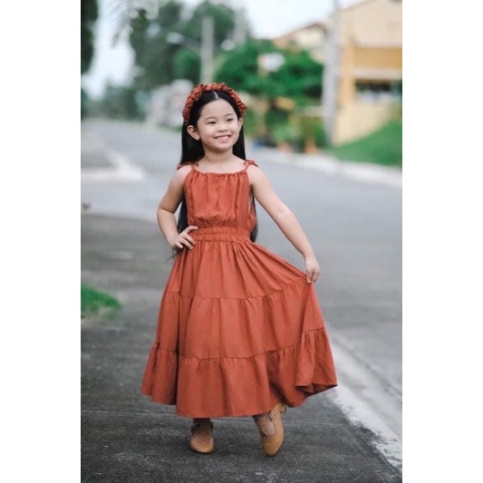 Cindy Self Tie Maxi Dress 5-7 yrs old / Kids OOTD - Maxi Dress / Trendy ...