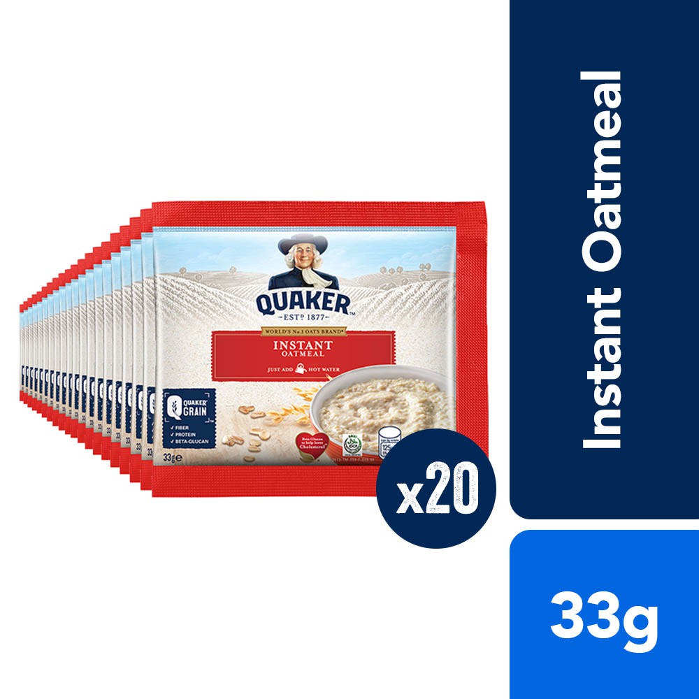 Quaker Instant Oatmeal 33g (Pack of 20) | Shopee Philippines
