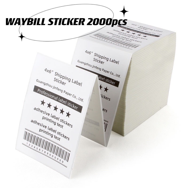 shopee WAYBILL STICKER 100mmx150mm A6 SIZE Fold 2000 PCS/STACK shipping ...