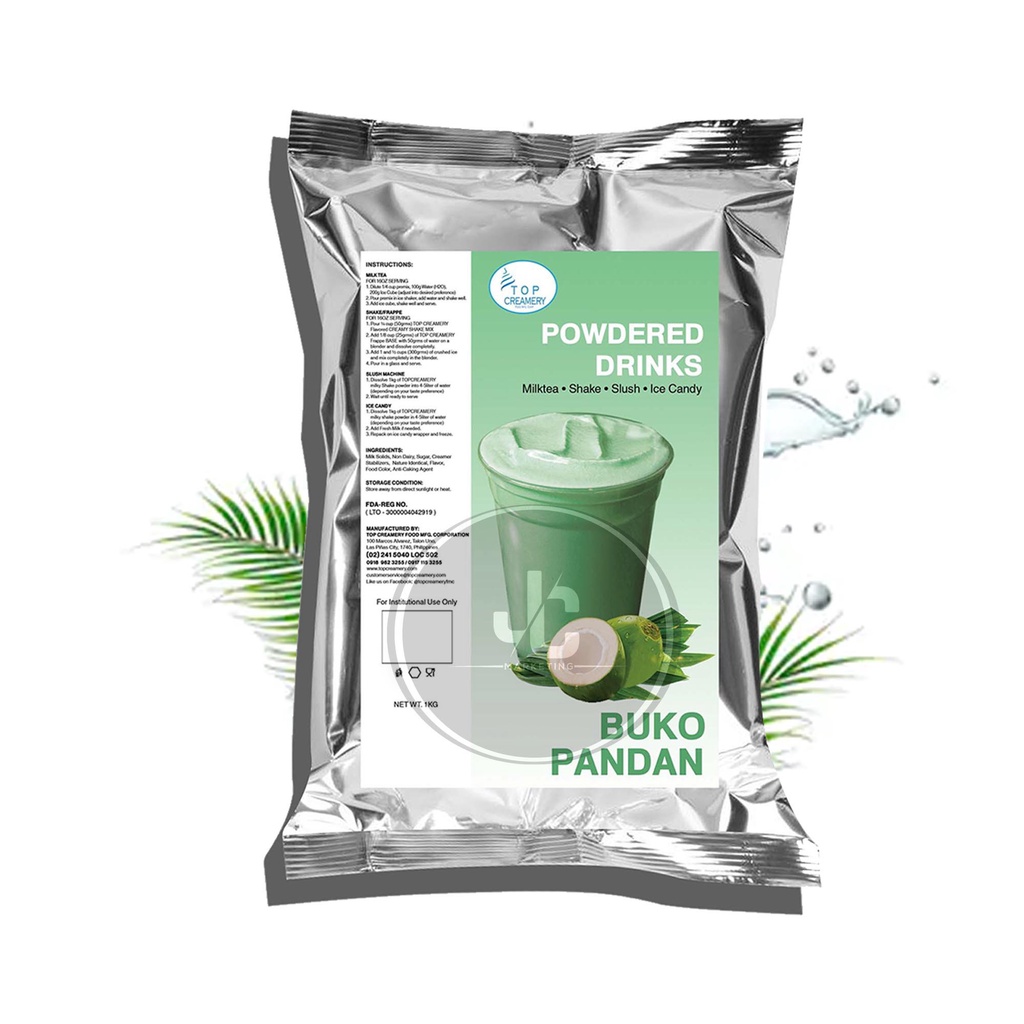 Top Creamery™ Buko Pandan Powder 1kl Can use for Milk Tea Shake Frappe ...