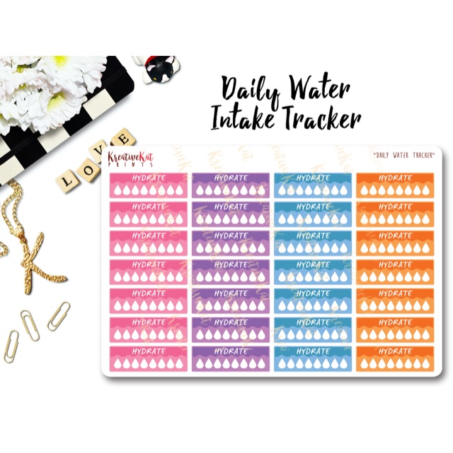 DAILY Water Intake Tracker Stickers | Shopee Philippines
