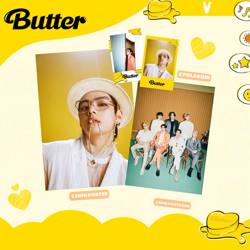 Bts BUTTER merch SET Kpop merch bangtan fankit poster polaroid taehyung ...