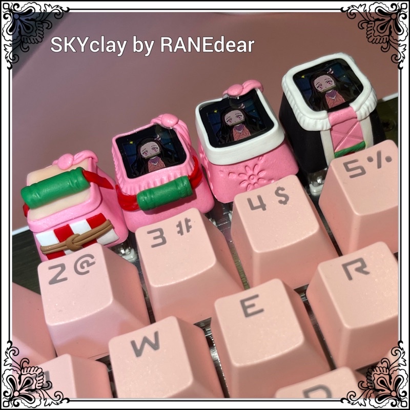 Handmade Demon Slayer inspired artisan Keycaps - Nezuko - Tanjiro ...