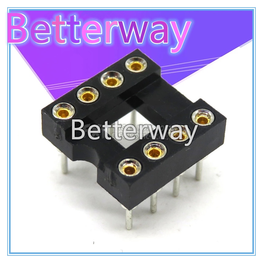 20pcs Round Hole 8 Pins 2.54MM DIP DIP8 IC Sockets Adaptor Solder Type ...