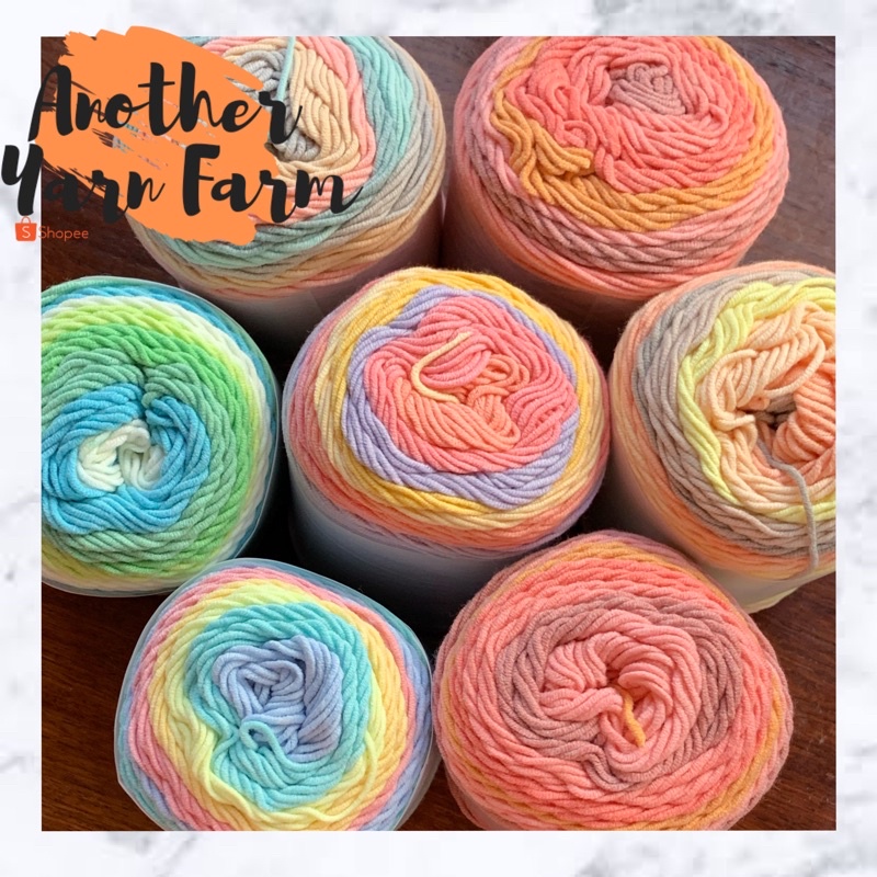 Milk Cotton Rainbow Gradient Yarn For Crochetting and Knitting 100g ...