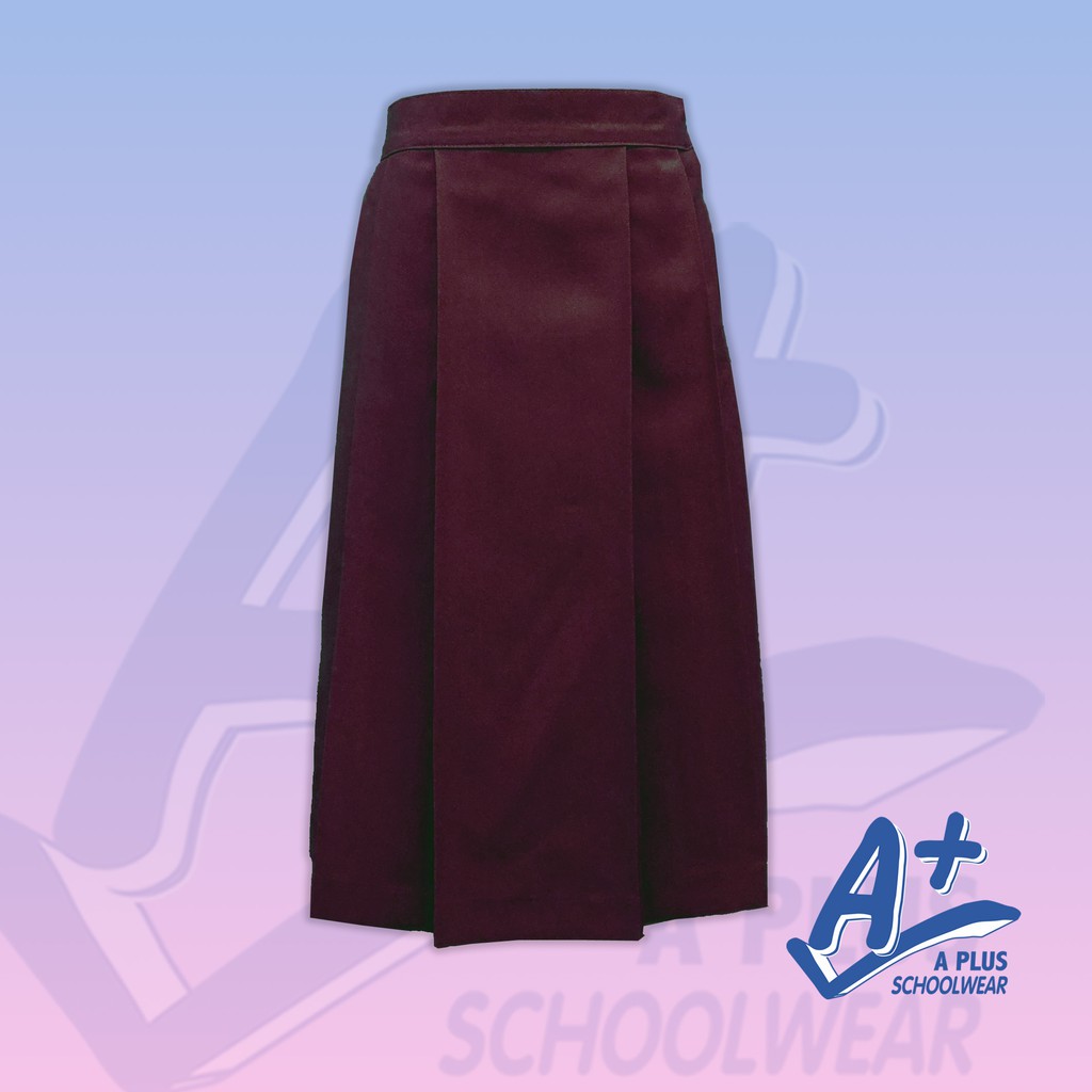 A+ Schoolwear Girls/Teens School Uniform Box-Pleats Skirt Maroon (size ...