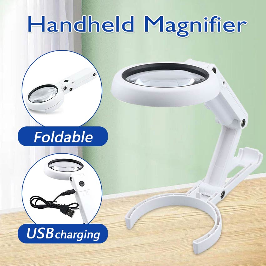 5-11X Desktop Magnifier Soldering Station Foldable Magnifying Glass ...