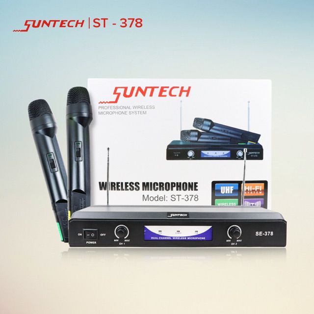 Suntech Professional Wireless Microphone ST -378 with battery | Shopee ...