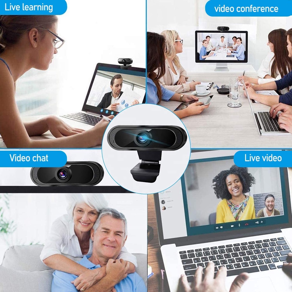 ANSEN Webcam for PC Laptop Online Class 2K 1080P HD USB Web Camera with ...