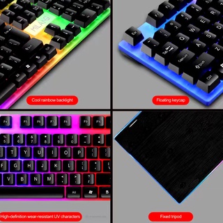 Milang T6 Gaming Wired Mechanical Feel RGB Keyboard and Mouse Set ...