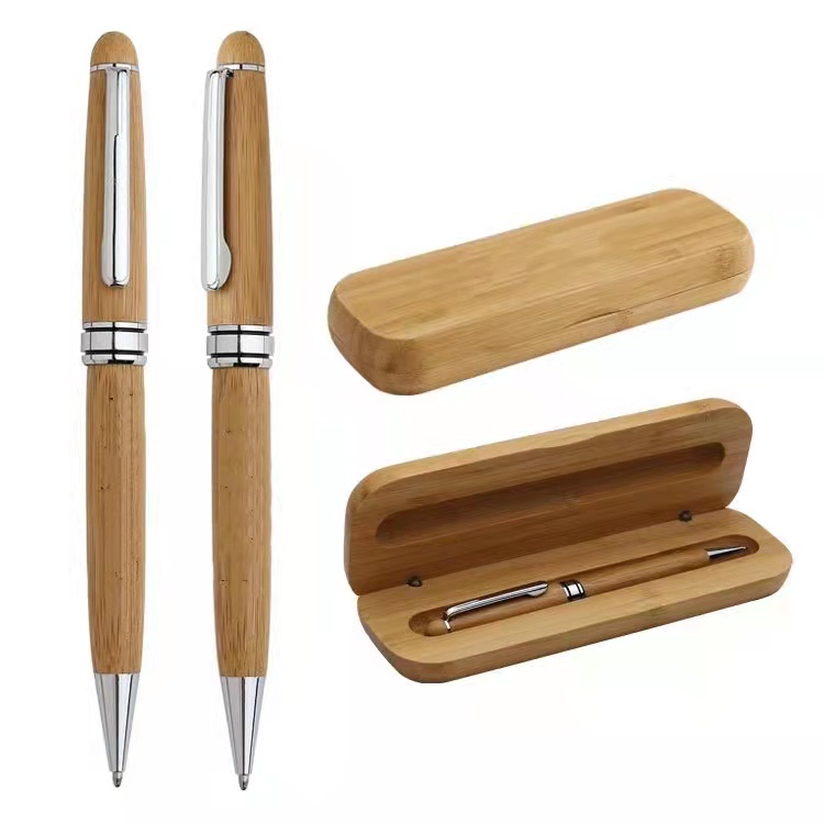 Bamboo wood metal pen business luxury gift ballpoint pen gift box With ...