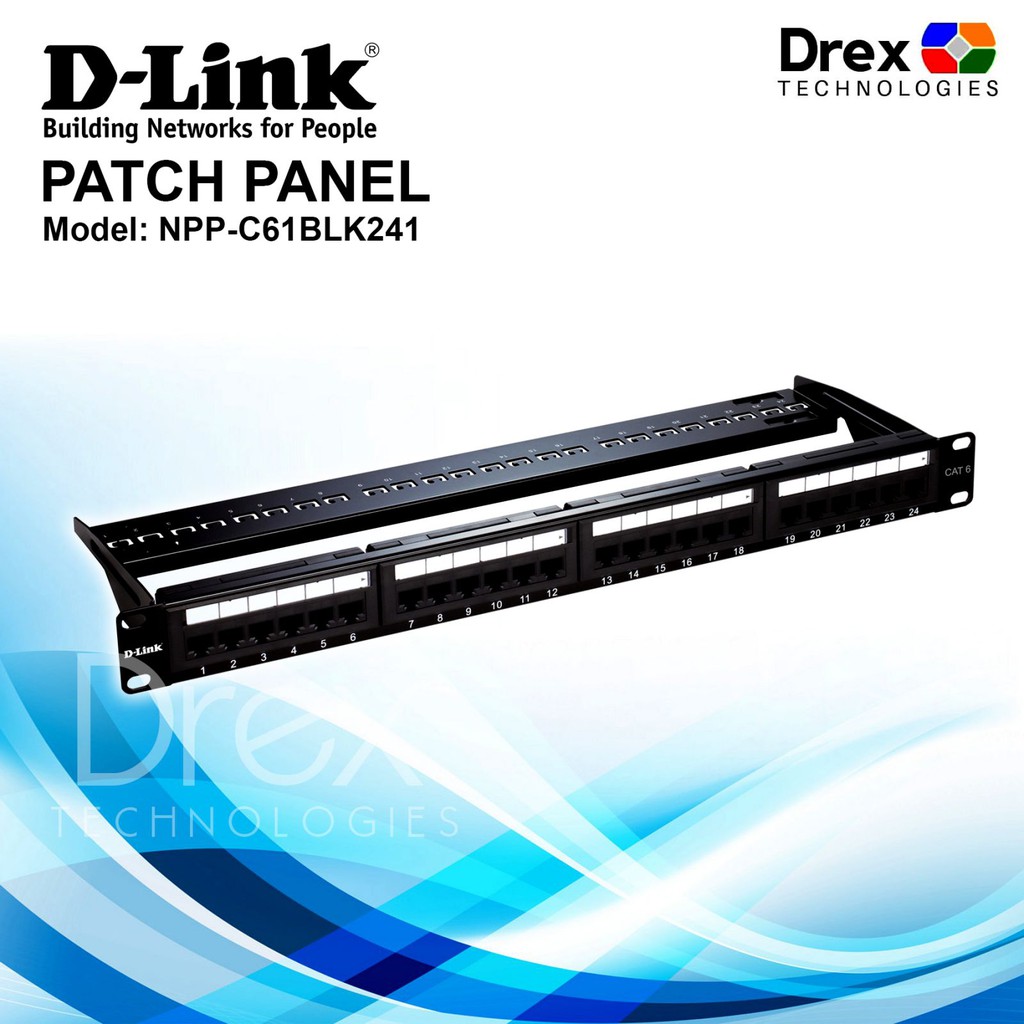 D-Link 24 Ports Patch Panel Cat6 Fully Loaded 1Ru 24 Port Patch Panel ...