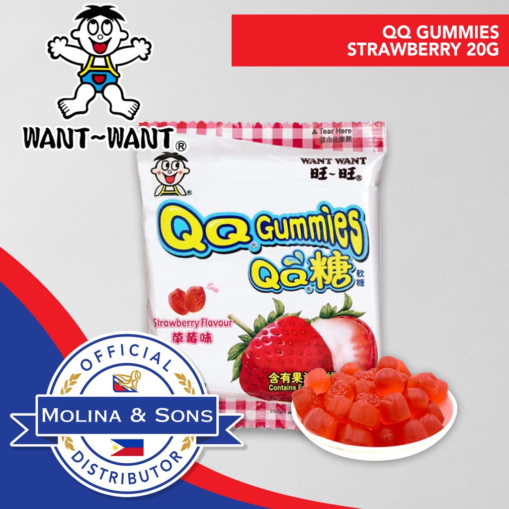 Want Want QQ Gummies Strawberry 20g | Shopee Philippines