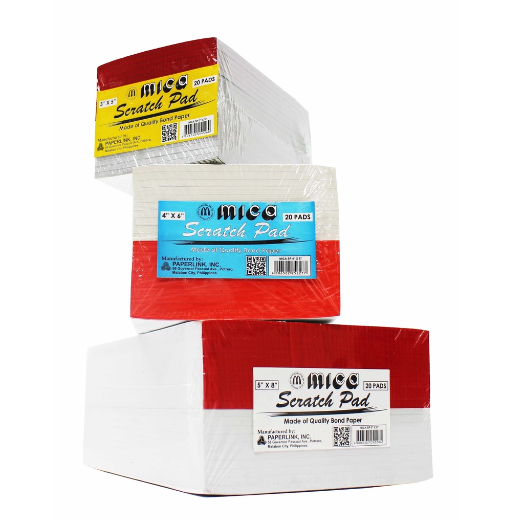 [ PER 20 PADS ] Mica Scratch Pad 3x5/ 4x6/ 5x8 | Shopee Philippines