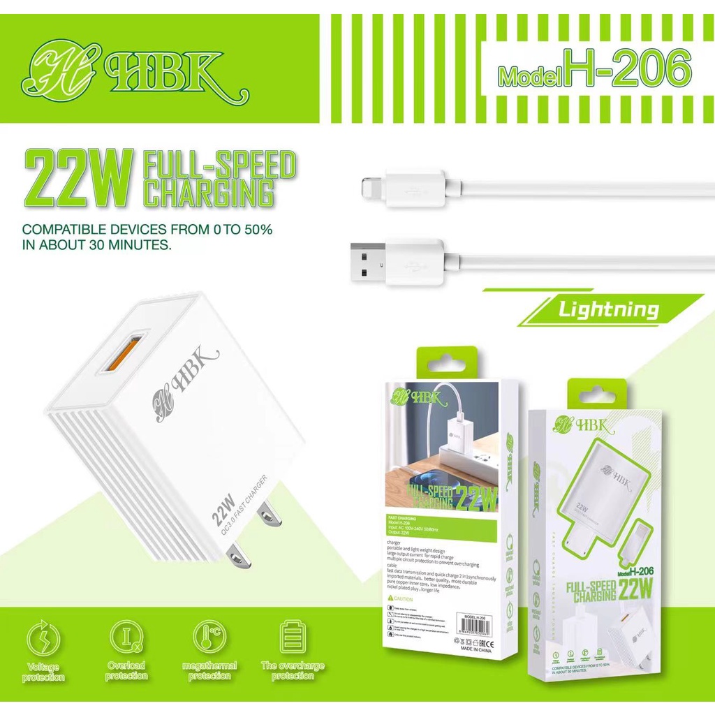 20W 22W OUTPUT HBK HIGH QUALITY CHARGER K205 H206 FAST CHARGING ANDROID ...