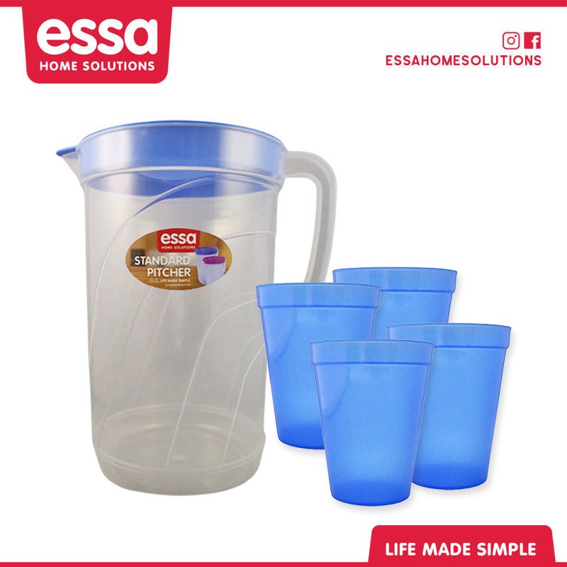 Water Pitcher with cups ( Plastic Container, Water Container, Jugs ...
