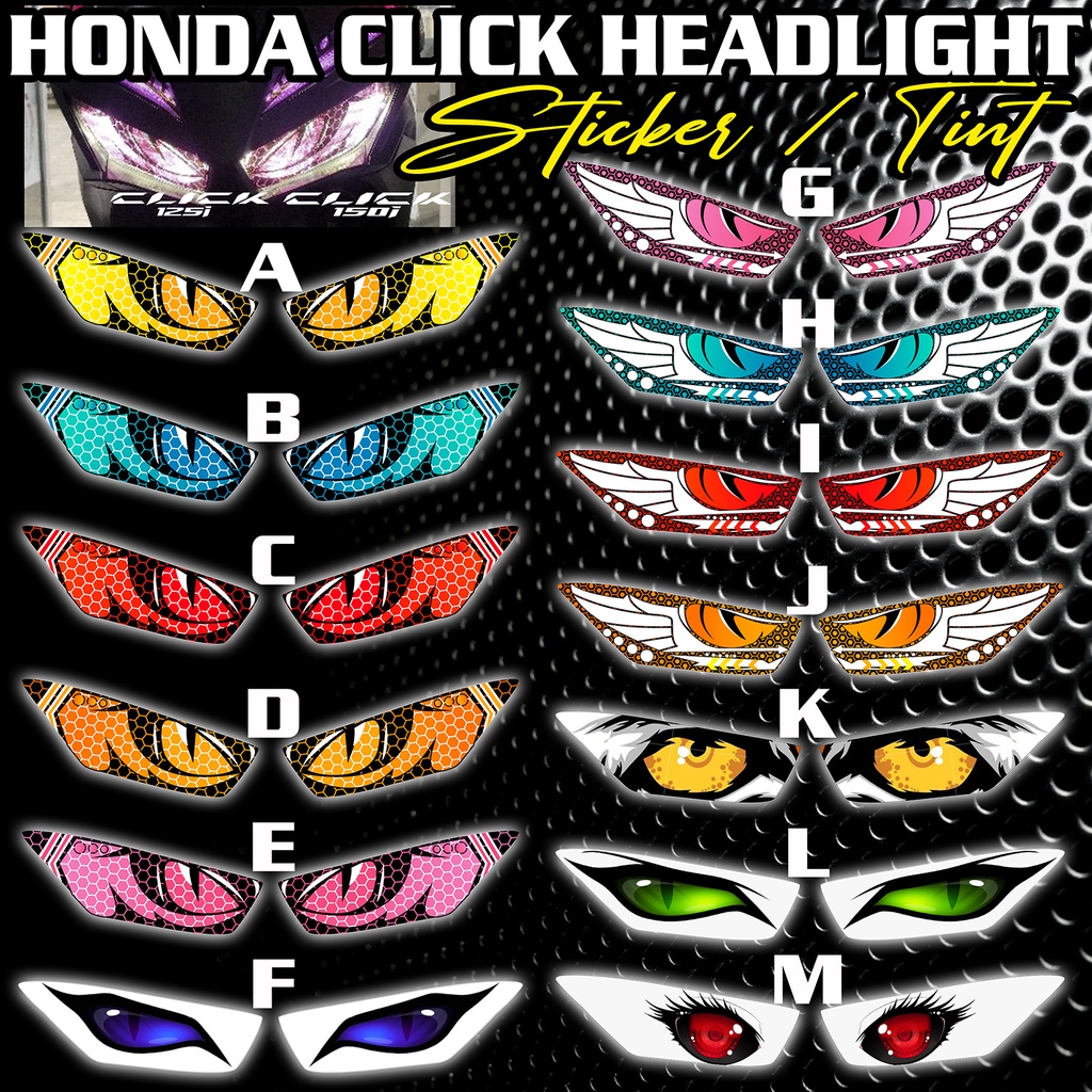 Honda Click v2 Headlight Sticker / Tint Eyes | Shopee Philippines