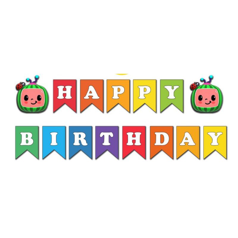 Cocomelon Happy Birthday Banner Cocomelon Birthday Party Supplies Party ...