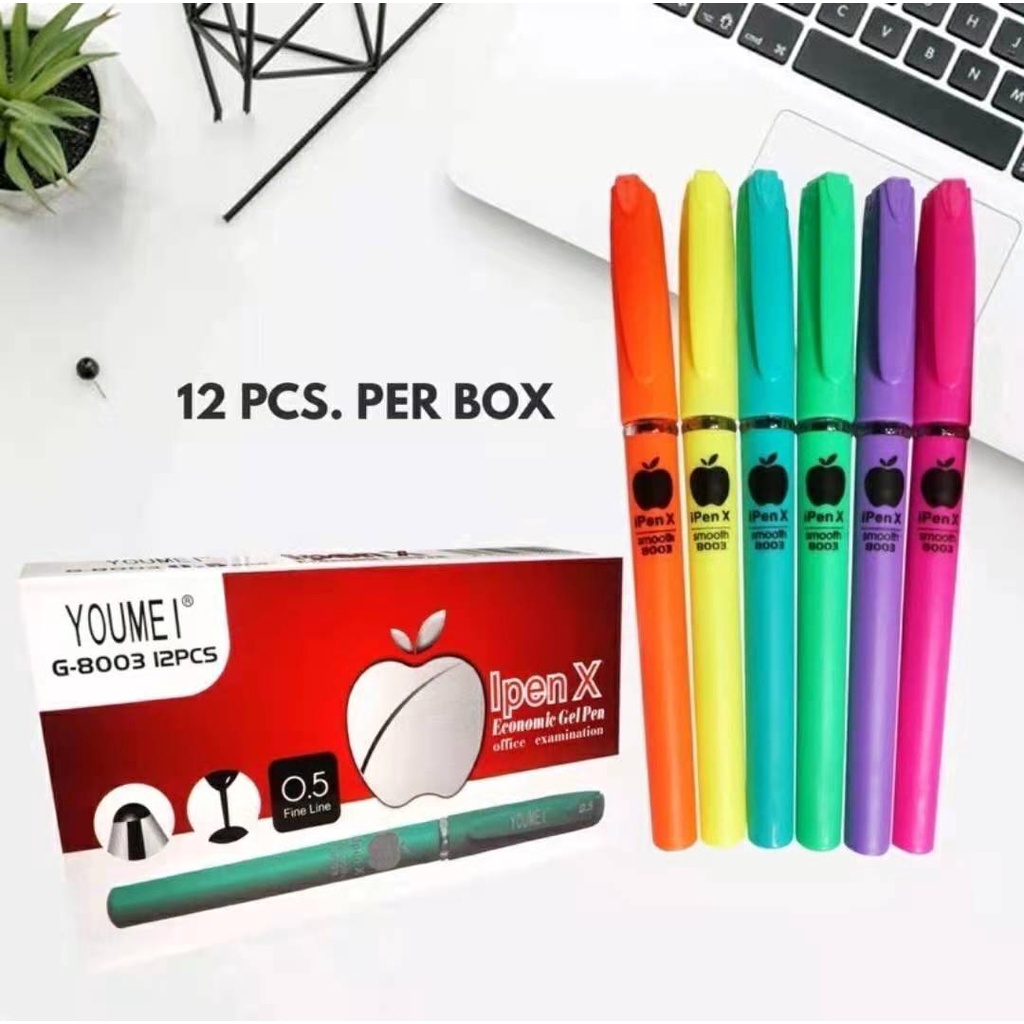 12pcs Gel Pen Signpen Youmei Ipen Ballpen 0.5mm | Shopee Philippines