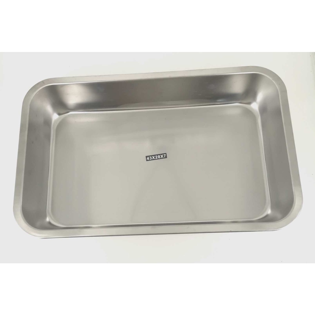 Stainless Steel Plain Food Serving Tray Thick 43x28x7 | Shopee Philippines