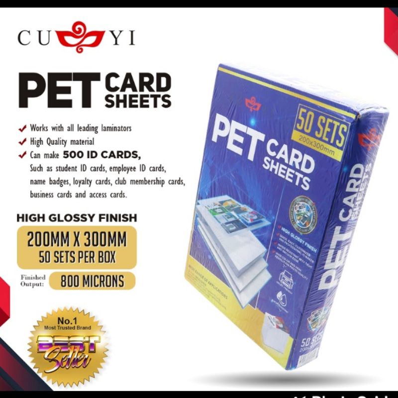 CUYI PET CARD SHEET 50SET A4SIZE | Shopee Philippines