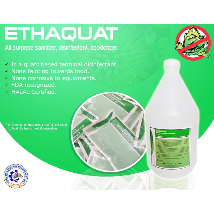 ETHAQUAT - All Purpose Sanitizer/ Deodorizer (100 Sachets/ Pack ...