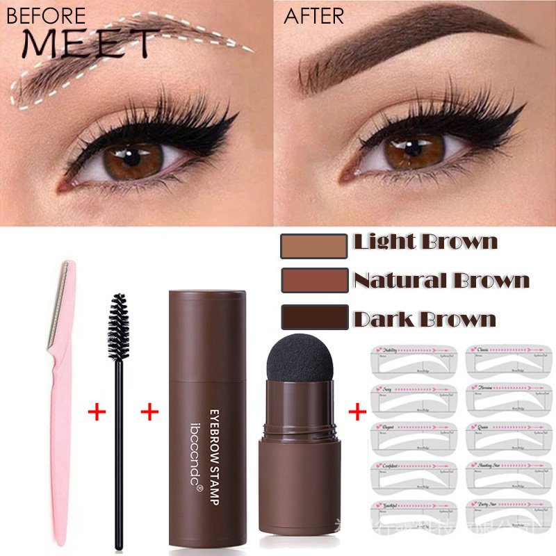 1 Set Perfect Eyebrow Stamp Stencil Kit Eye Brow Stencil Stamp Kit ...