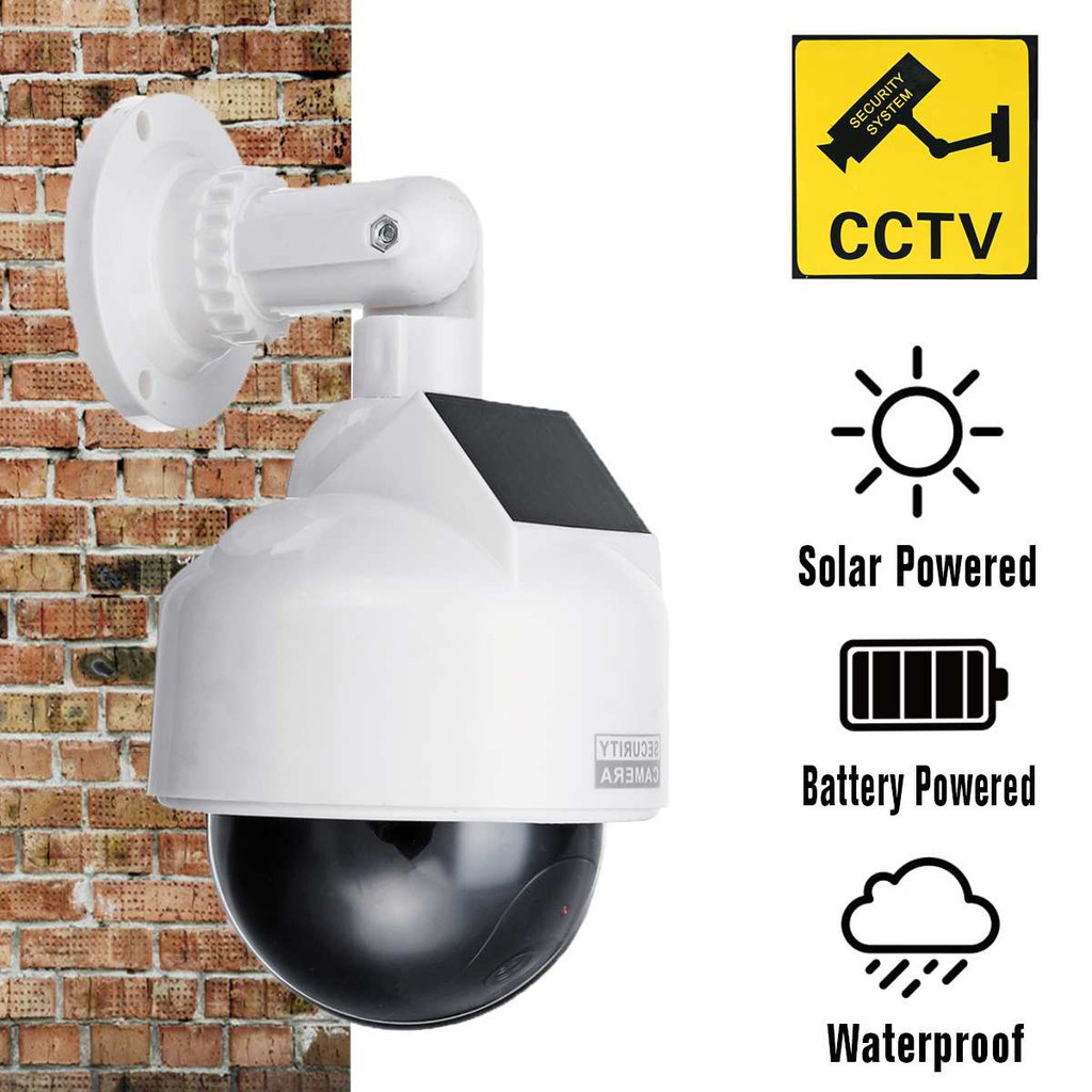 Solar power Dummy fake Camera with battery Waterproof Surveillance Fake ...
