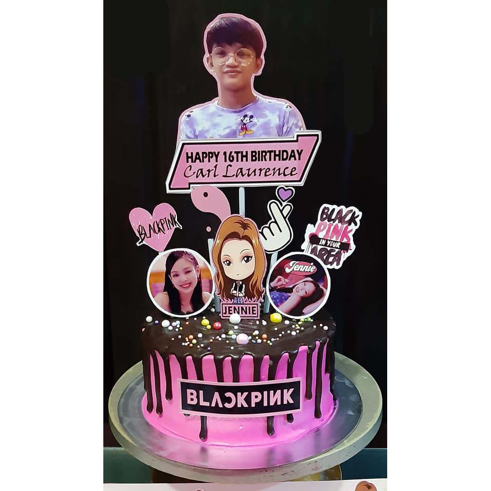 Black Pink Cake Topper (Customized Name with picture) | Shopee Philippines