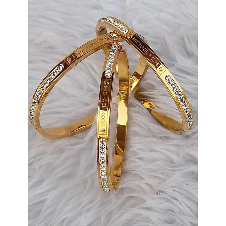 (COD) Stainless Gold Classic MK Bangles, Fashion bangles | Shopee ...