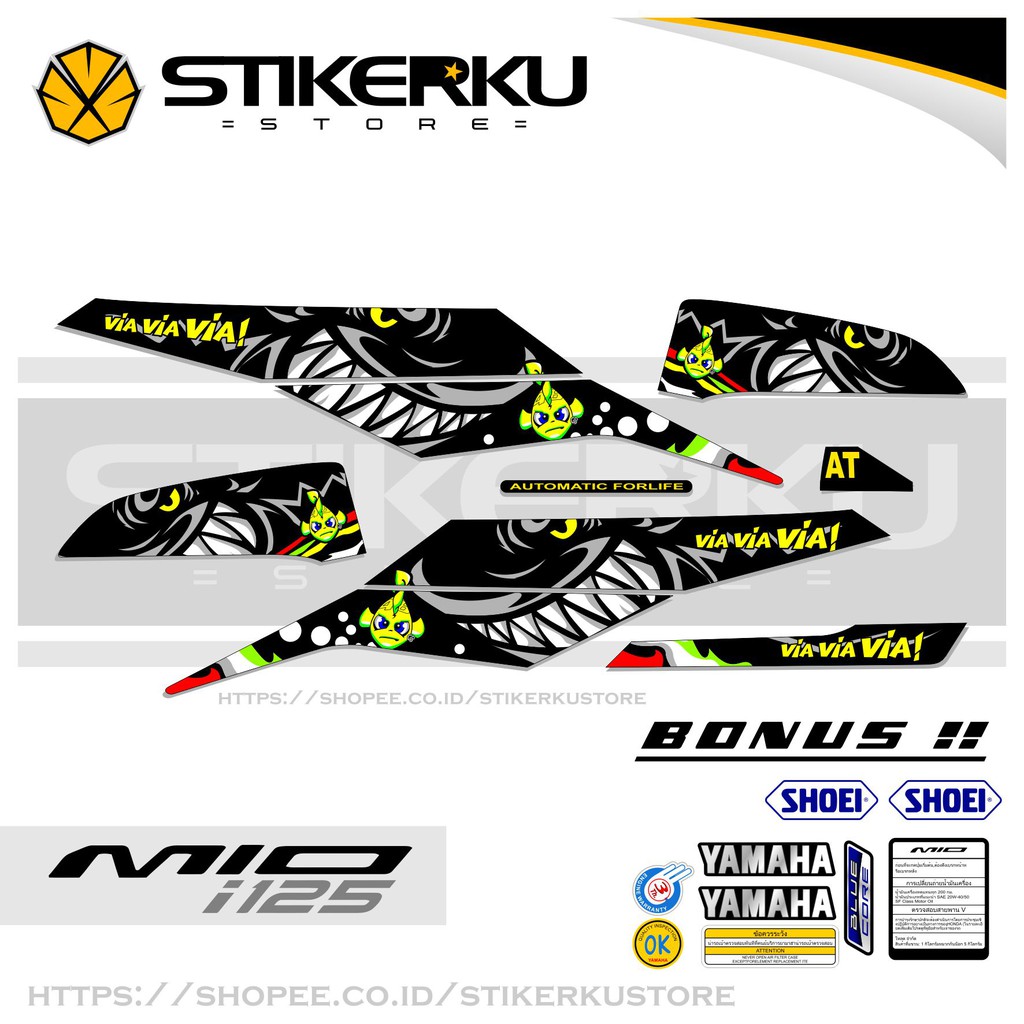 Mio i 125 STOCK DECALS / STRIPING MIO M3 / Z / 125 / STICKER / STICKER ...