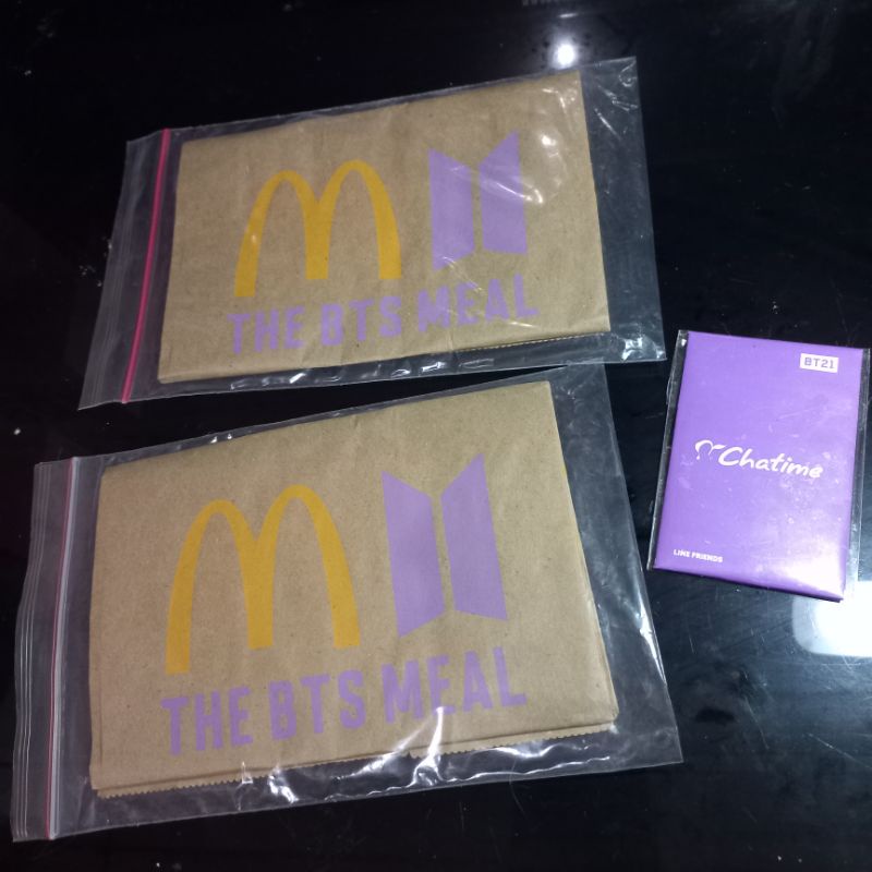 Official BTS Meal Paper Bag & Magnets Chatime x BT21 Save Package ...