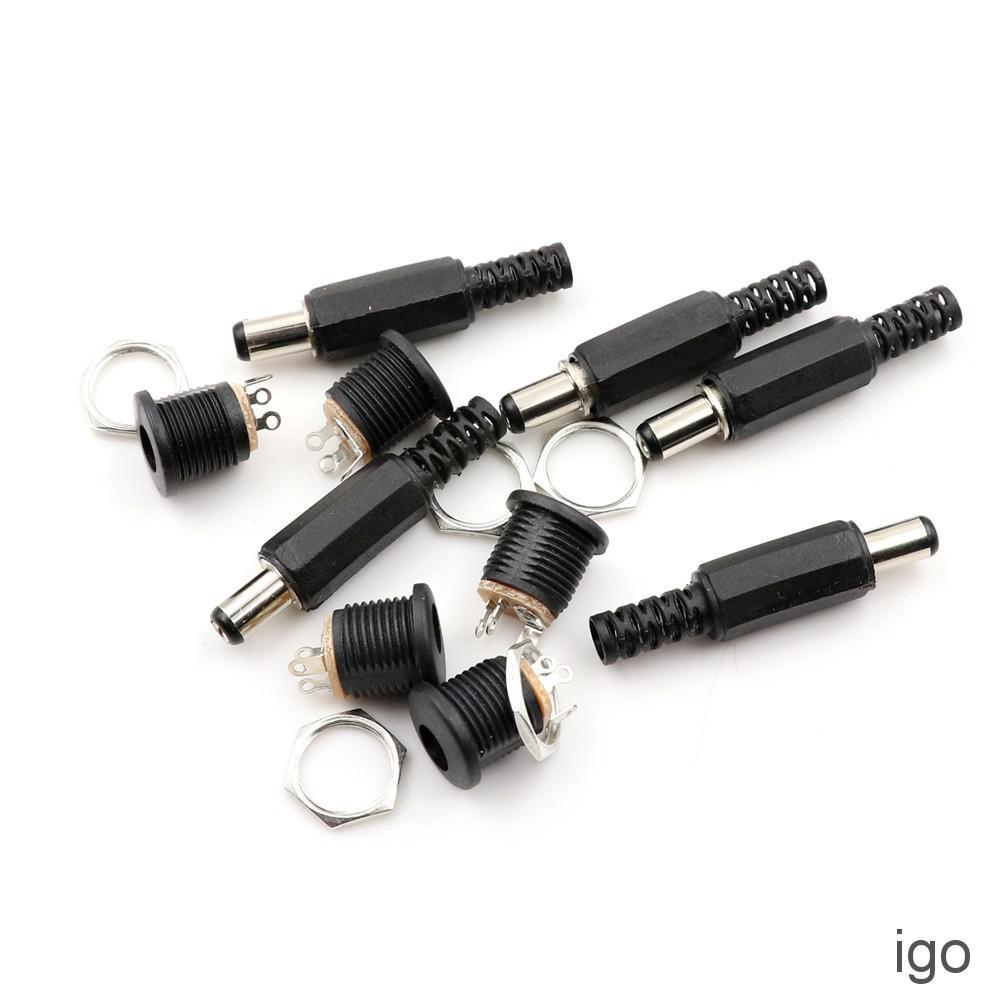 IGO 10 Pcs 5.5mm x 2.1mm DC Power Plug Connector Screw Lock Female ...