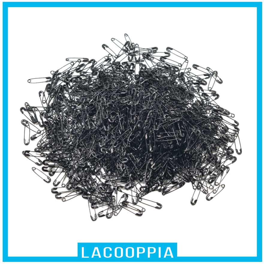 1000x Mini Safety Pins Clothing Label Tags Fasteners Black Pins Clips ...