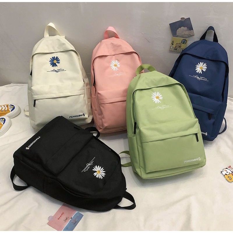 Yco Korean Canvas Sunflower Casual Bag Back School Large Bags Back Pack ...