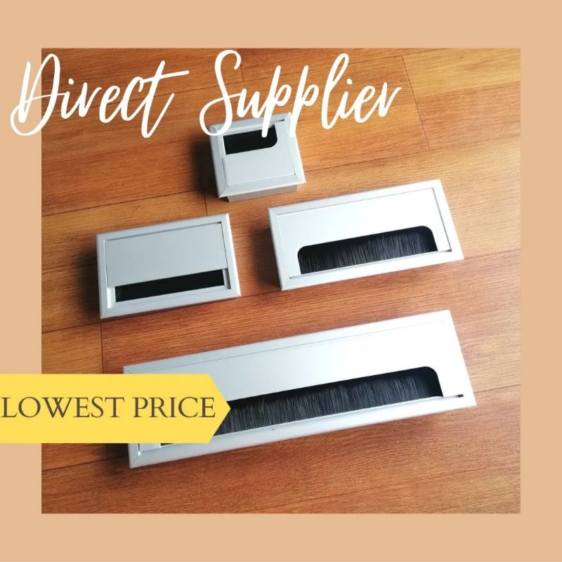 Office Hardware Rectangle Wire Cable Grommet Aluminum Square Table Desk ...