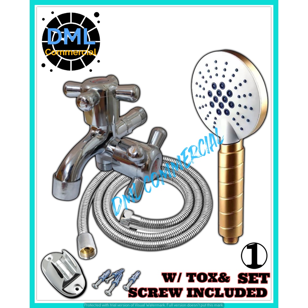0515+0604+0502+T 1 SET Complete Shower Set w/ Two Way Faucet (1.5 ...