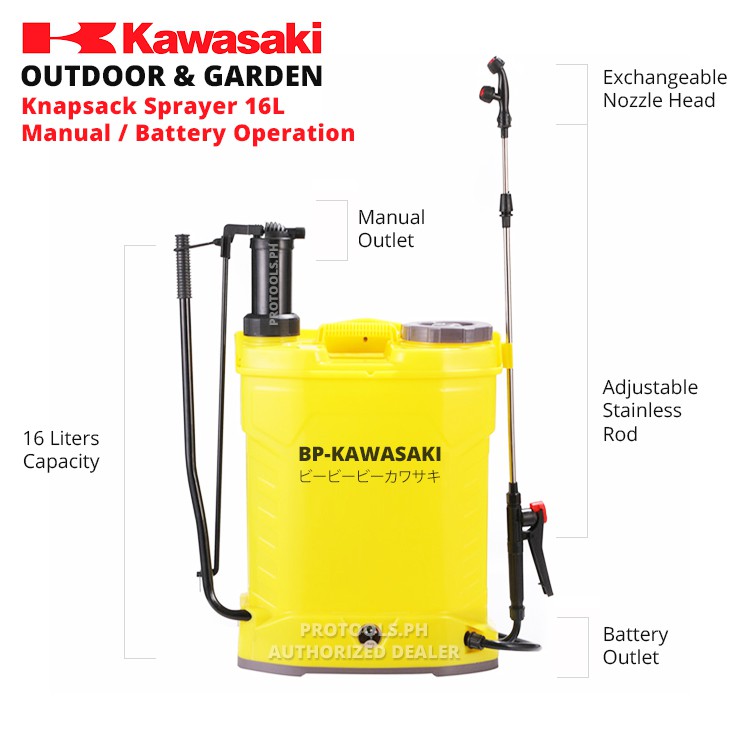 Kawasaki Knapsack Backpack Sprayer 16 Liters Disinfectant Alcohol
