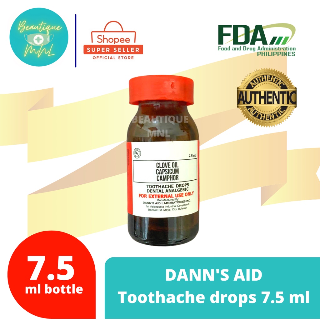 AUTHENTIC Toothache Drops 7.5ml Dann's Aid/Dental Analgesic Eugenol ...
