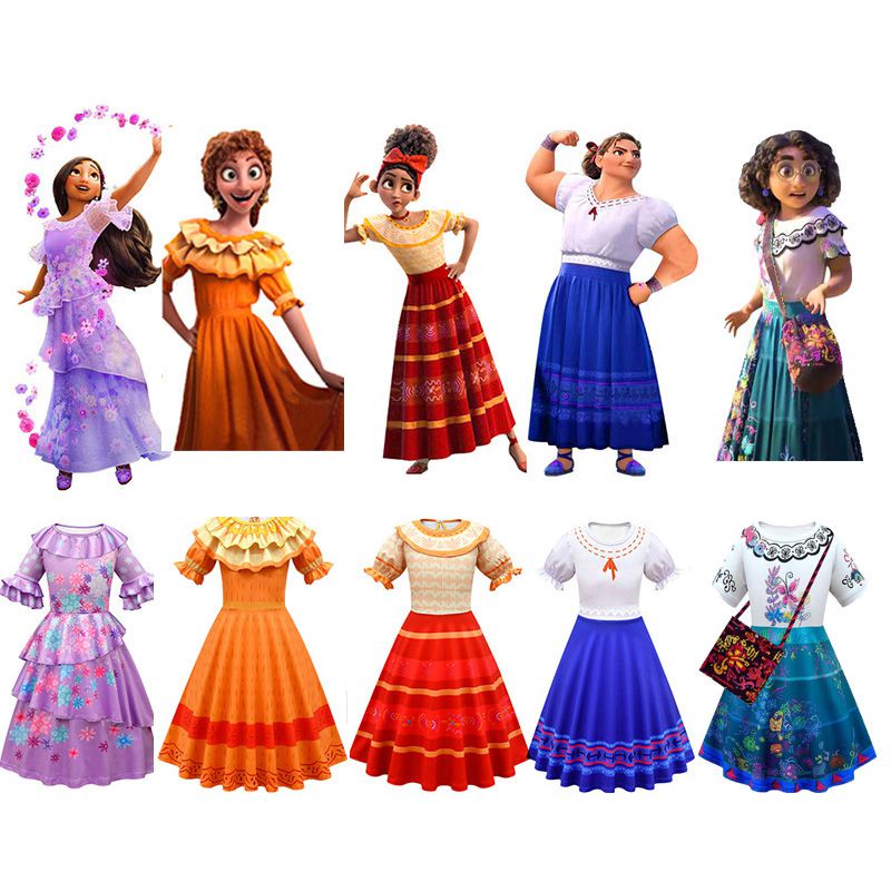 Encanto Disney Costume Mirabel Isabel Fancy Cosplay Dress Up Princess ...