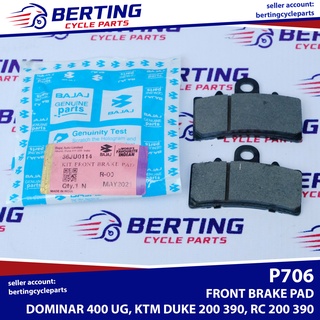 Front BRAKE PAD Dominar 400 UG KTM Duke 200 390 RC 200 390 Genuine ...