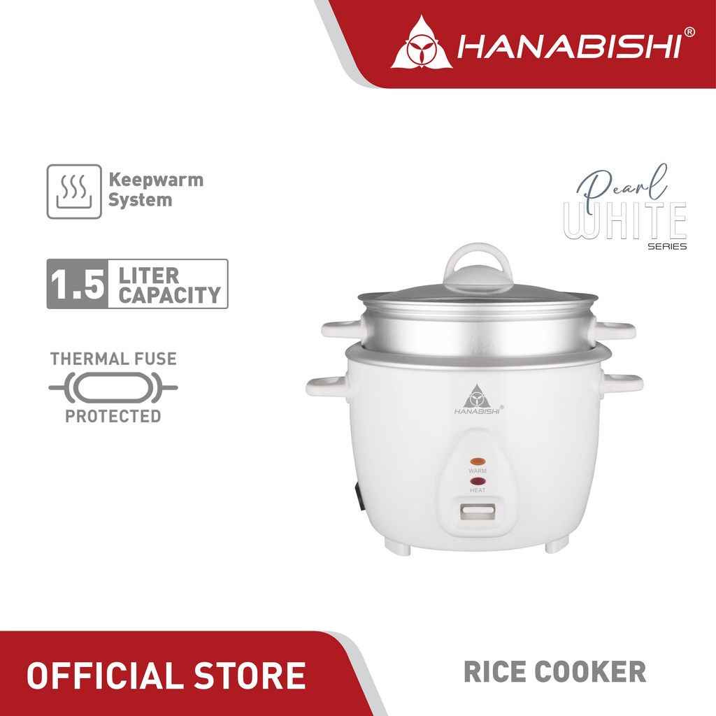 Hanabishi Aesthetic Rice Cooker HHRC15WHT 1.5L 8 cups | Shopee Philippines